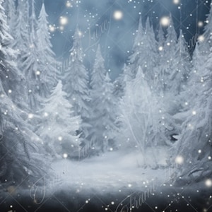 Winter Wonderland Forest Digital Background, Enchanted Christmas ...