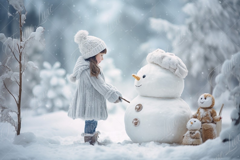 Winter Wonderland Snowman Digital Background Enchanted Frosty - Etsy ...