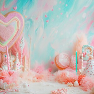 Valentines Heart Candy Studio Backdrop Digital Background, Fine Art ...
