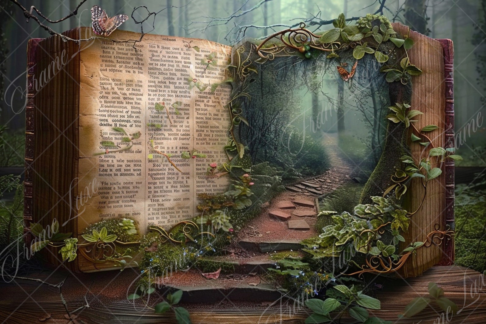 Fairytale Open Book Digital Background, Fine Art Portrait Photography ...