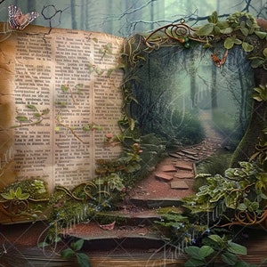 Fairytale Open Book Digital Background, Fine Art Portrait Photography ...