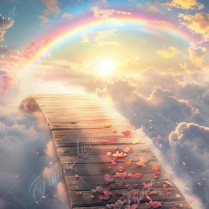 Rainbow Bridge Digital Backdrop, Pet Memorial Digital Background,way to ...