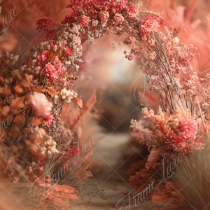 Fall Floral Arch Digital Background, Portrait Photography Backdrop ...