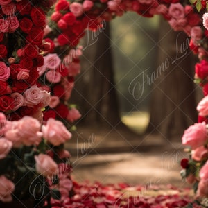 Pink Rose Arch Digital Background, Fine Art Portrait Photography ...