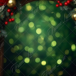 Green Christmas Bokeh Digital Background, Fine Art Holiday Portrait ...