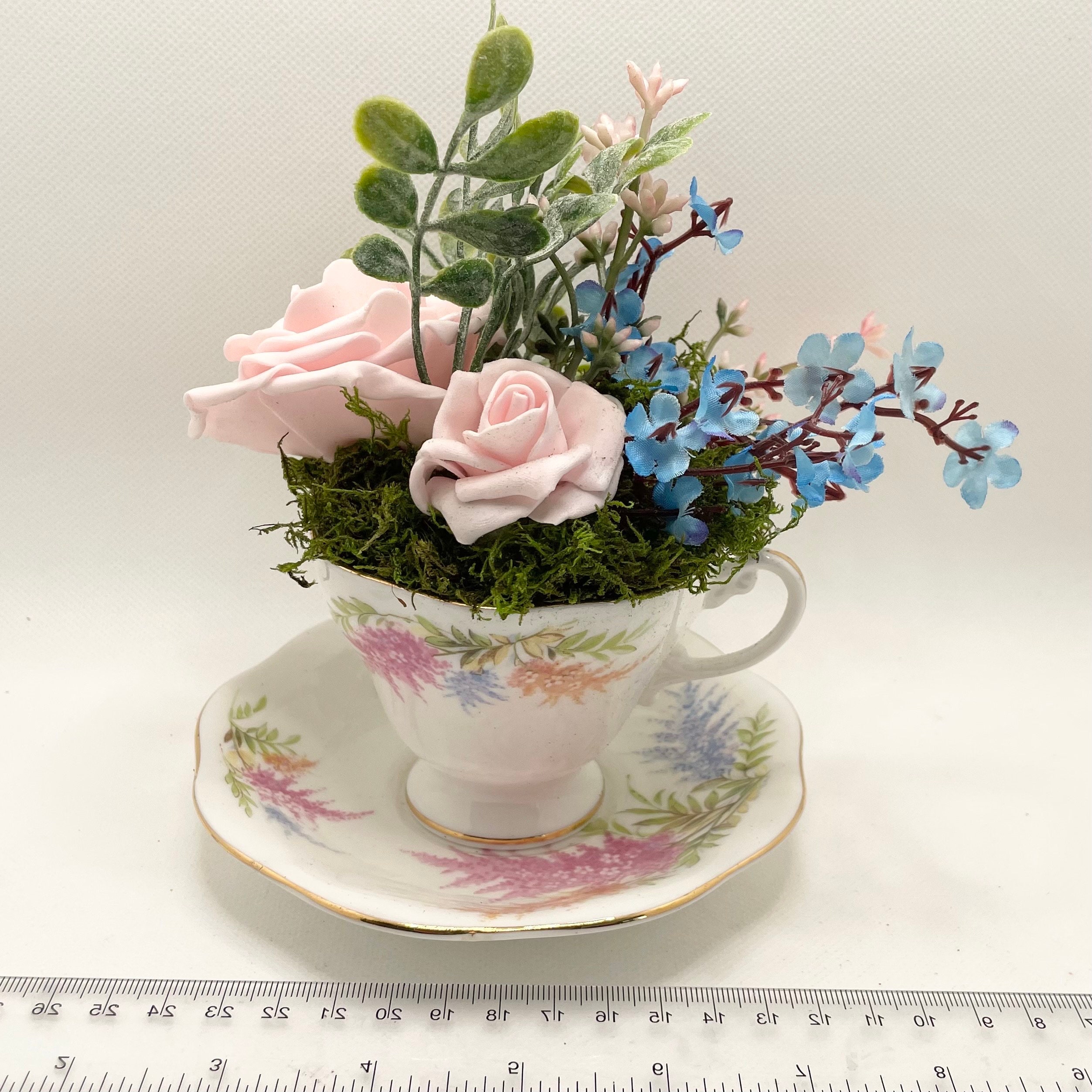 Tea Cup Floral Arrangement With Saucer - Etsy Canada