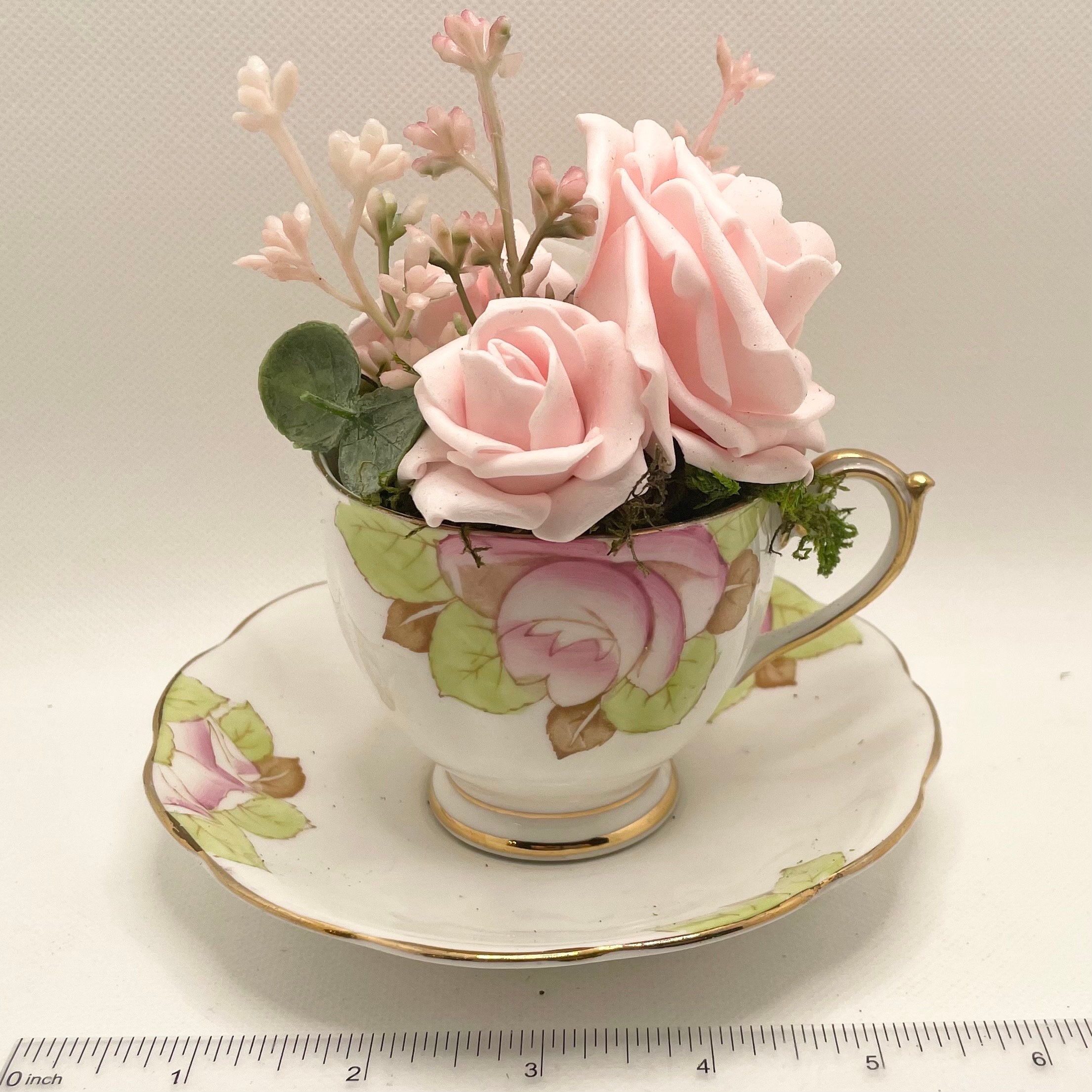 Tea Cup Floral Arrangement With Saucer - Etsy Canada