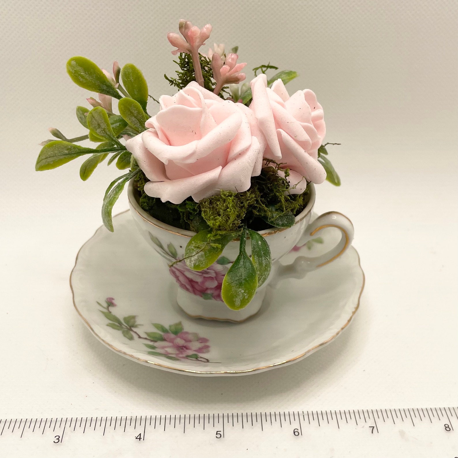 Tea Cup Floral Arrangement With Saucer - Etsy Canada