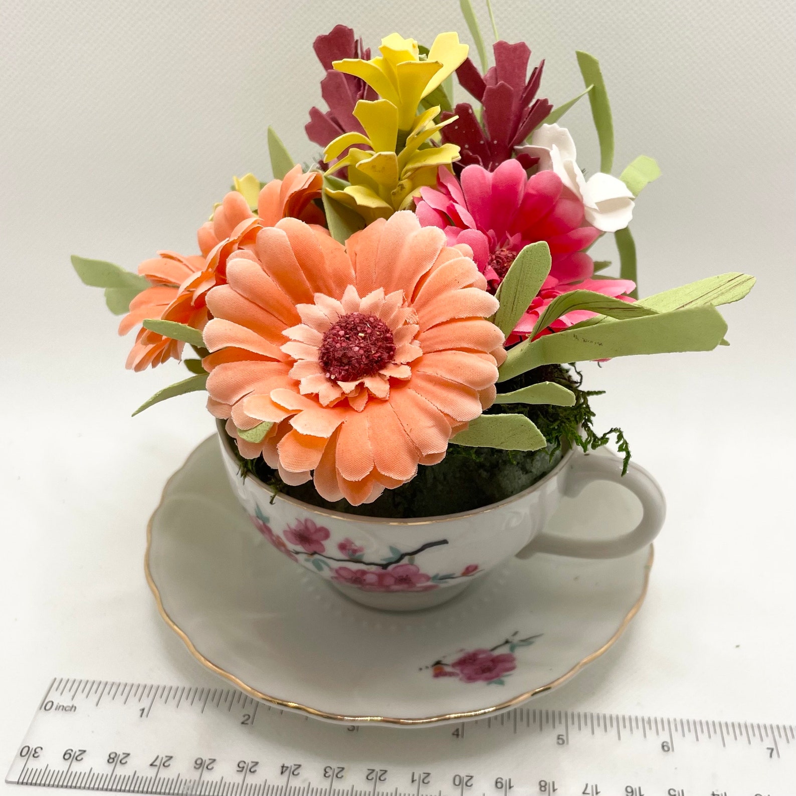 Tea Cup Floral Arrangement With Saucer - Etsy Canada