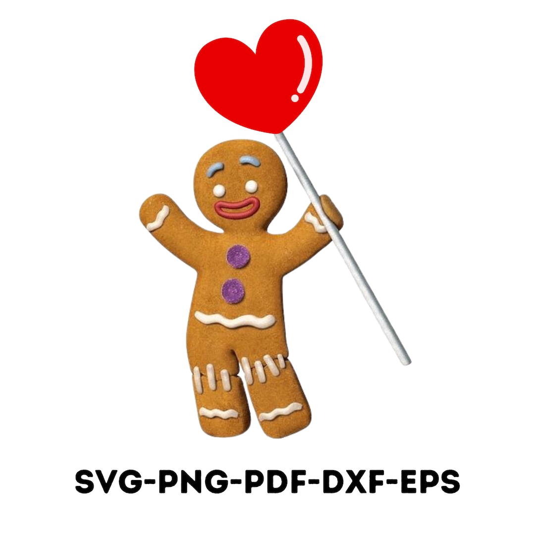Gingerbread Man Digital Design Svg Png Pdf Eps Dxf Shrek Digital