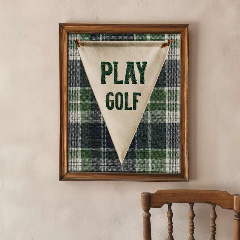 Vintage Golf Flag Print – Retro Sports Wall Art for Boy Nursery or ...
