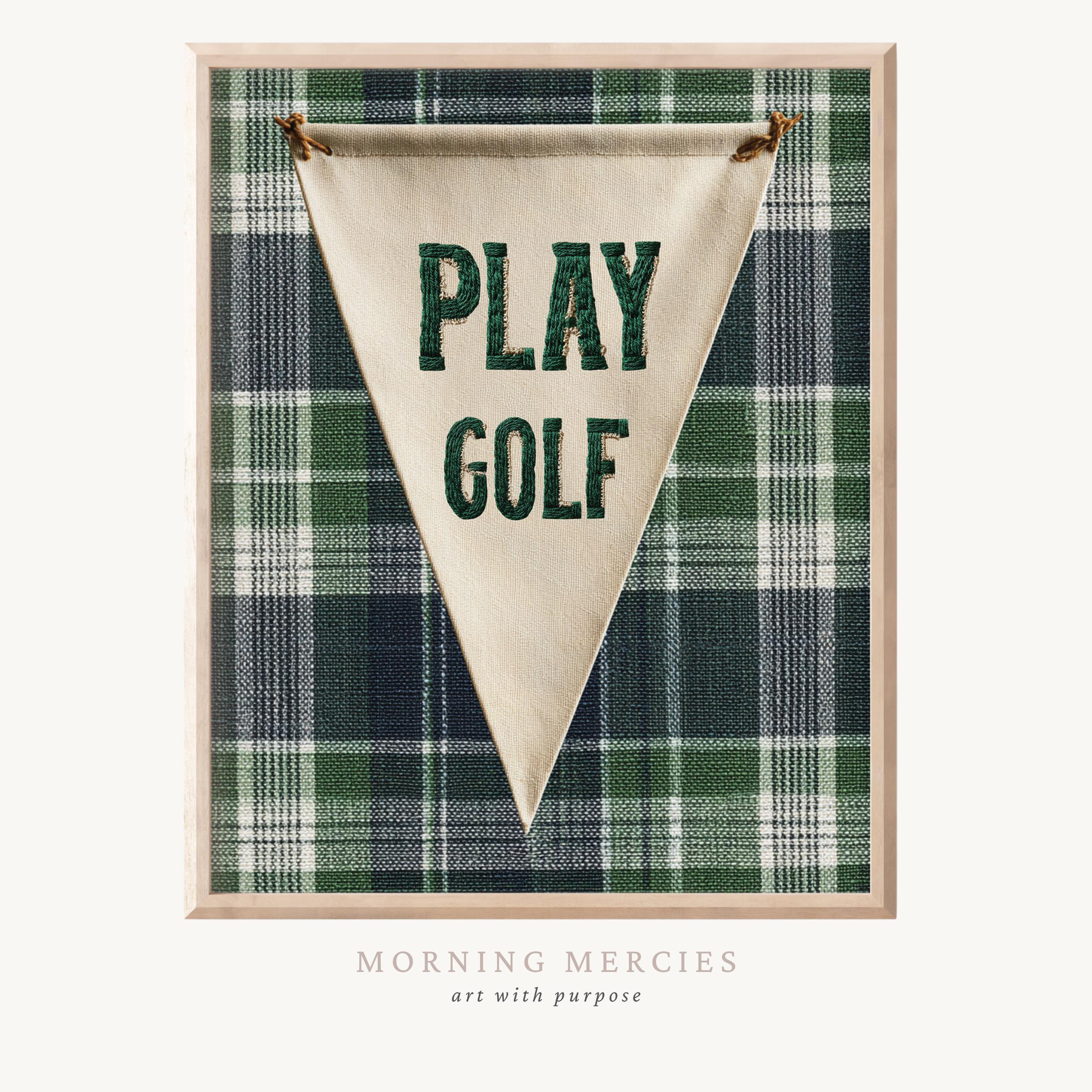 Vintage Golf Flag Print – Retro Sports Wall Art for Boy Nursery or ...