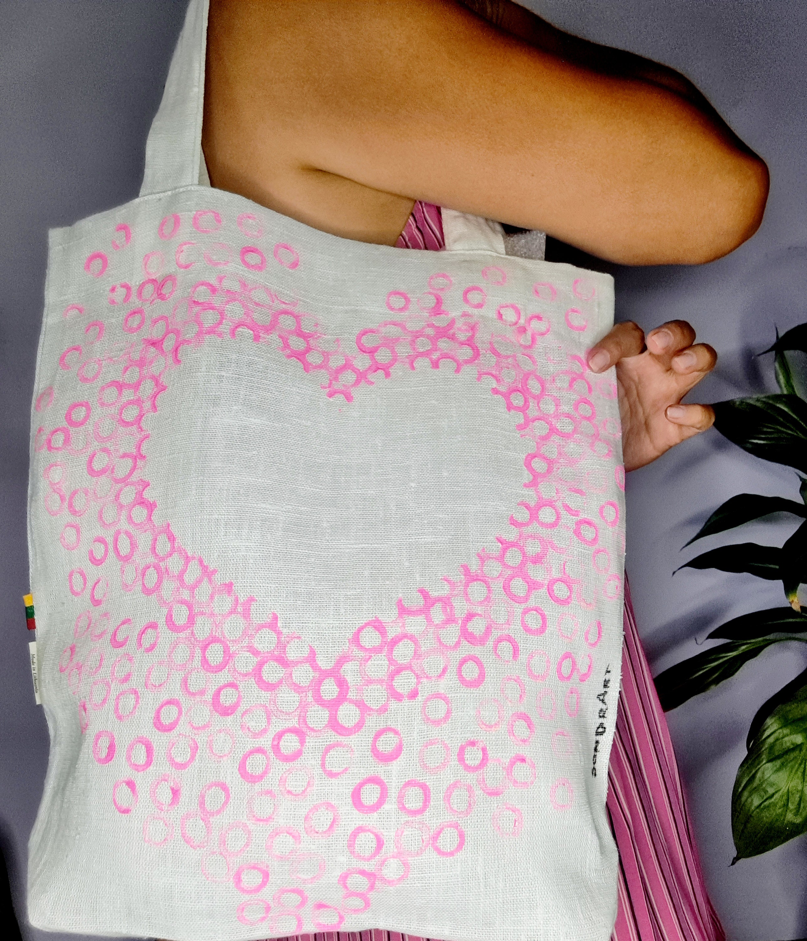 Tote Bag Linen/ Linen Shopping Bag/ Hand Made Painted Linen Bag - Etsy