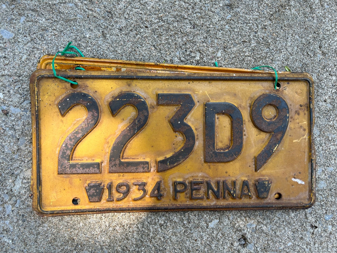 Pair of 1934 Pennsylvania License Plates - Etsy