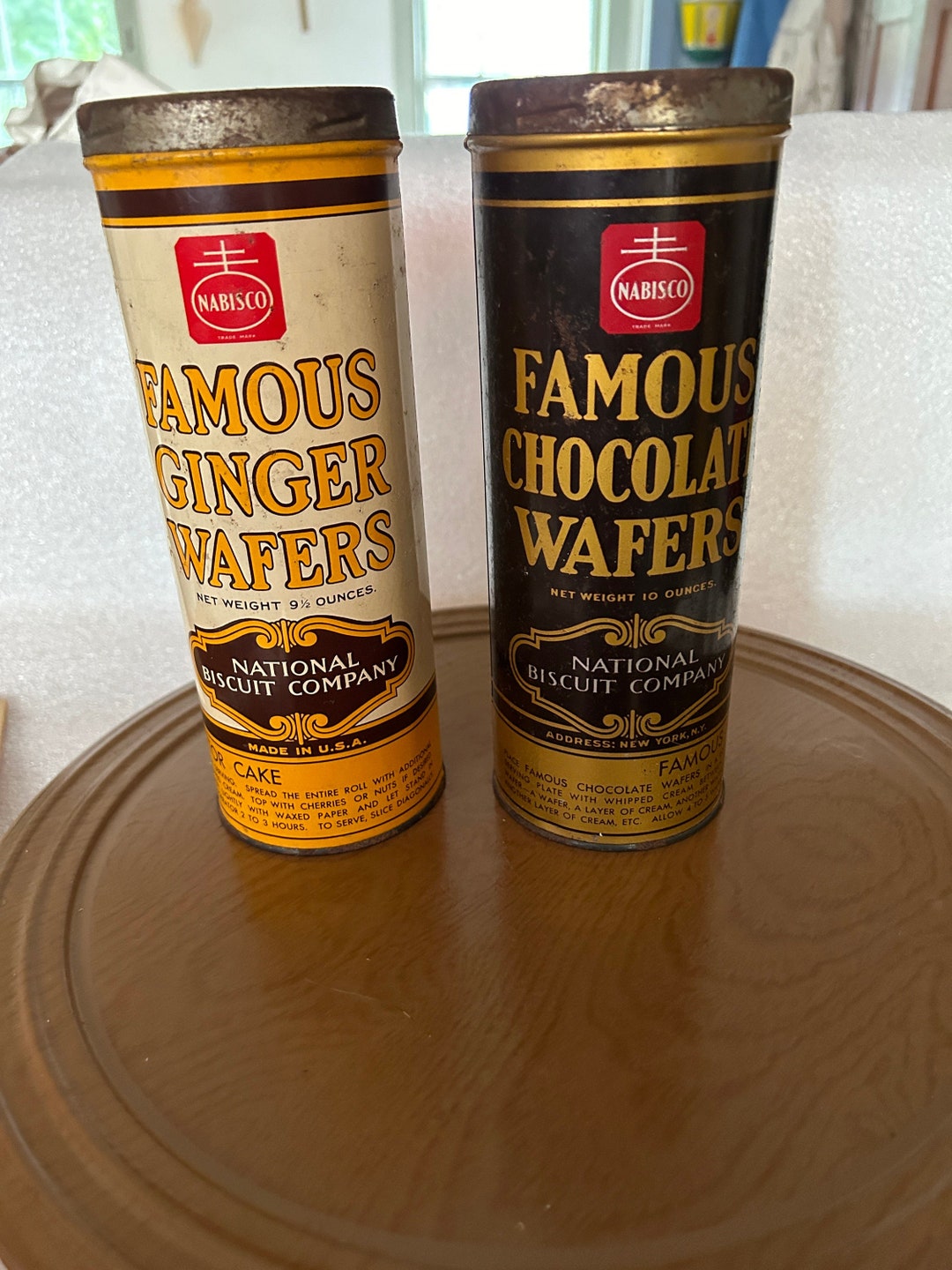 Pair of Nabisco Wafer Tins One Chocolate and One Ginger - Etsy