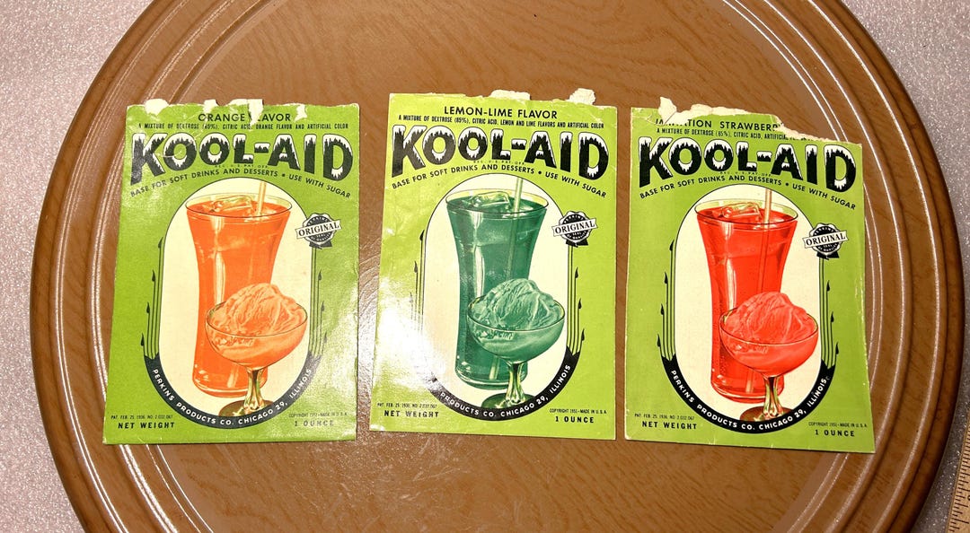 3 Vintage Kool Aid Packets - Opened - Etsy