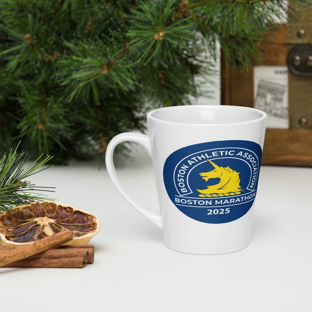 Boston Marathon 2025 Latte Mug | Race Day Gift | Coffee Cup for Runners ...