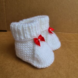 Cute Baby Booties Knit Baby Boots Baby Shower Booties White Size 0-3 ...