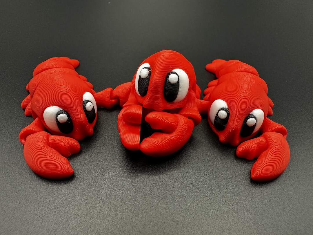 3D Printed Lobster Fidget Toy | Wiggly Sensory Ocean Gift - Etsy