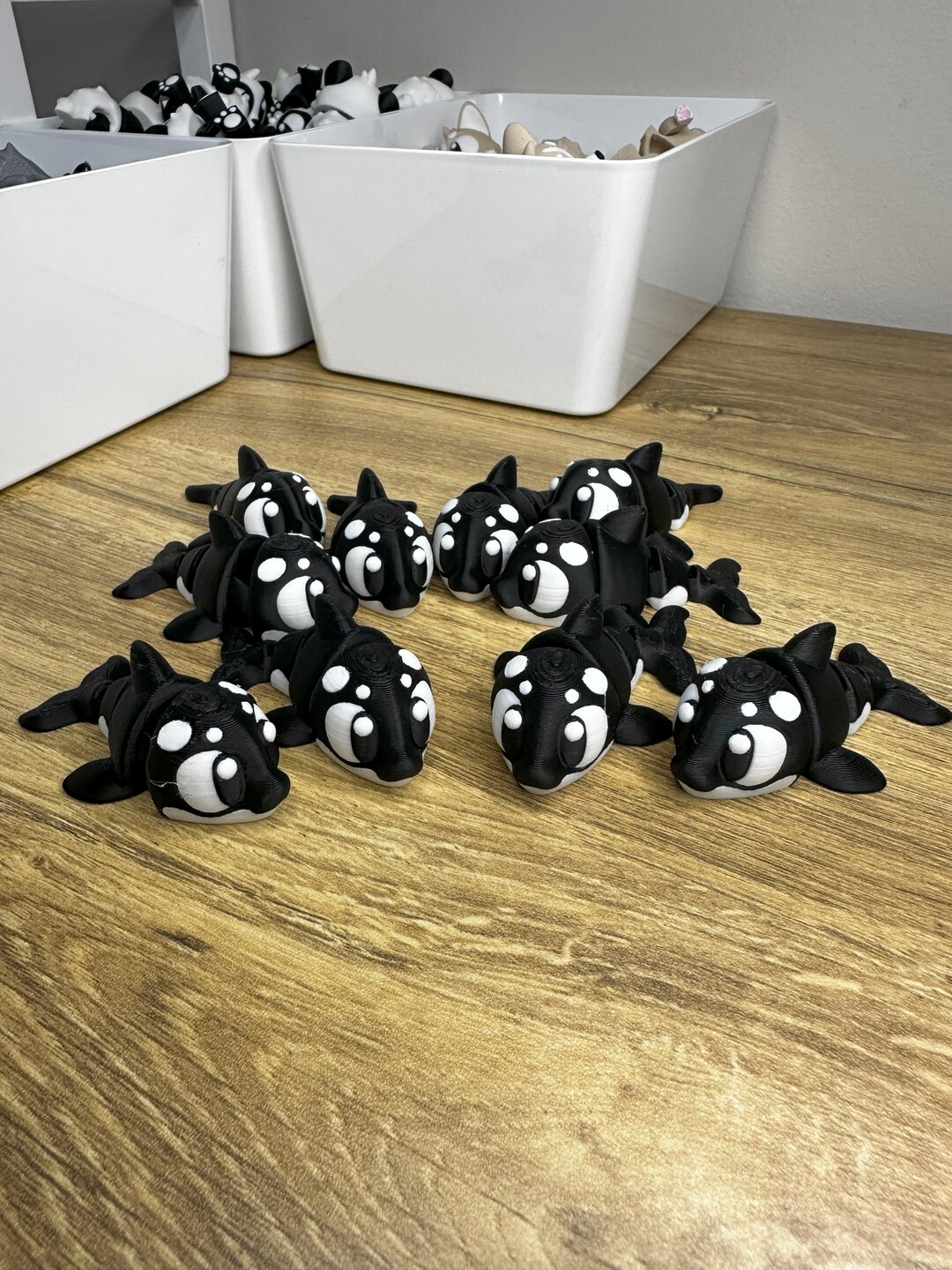 2x Wiggly Killer Whale | Cute 3D Printed Orca Toy | Desk Buddy | Whale ...