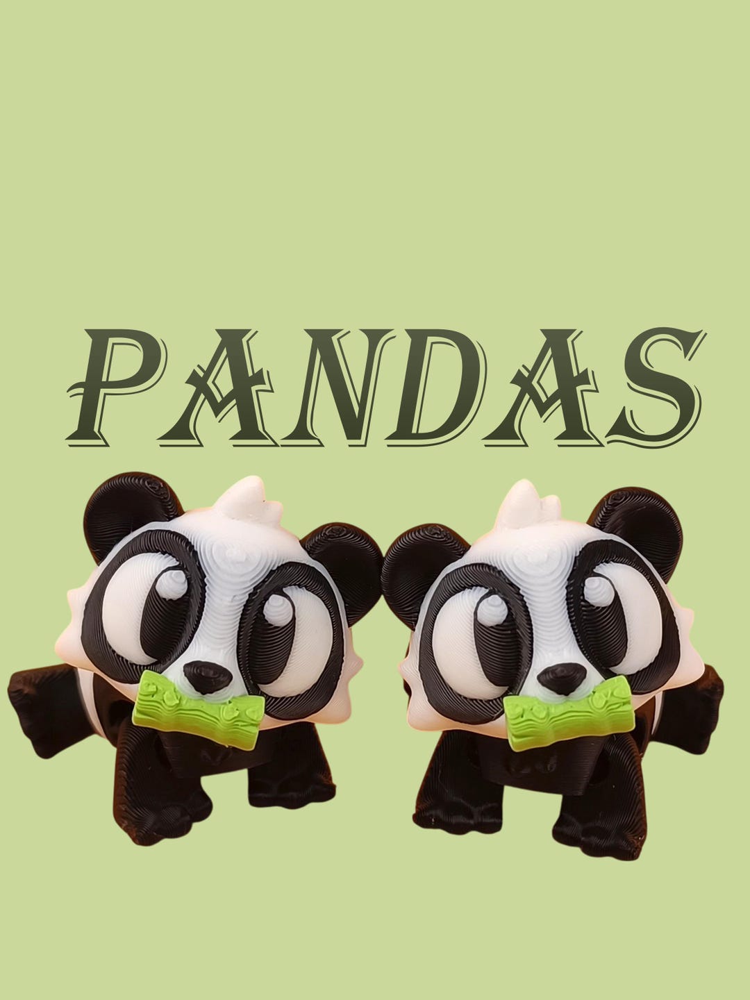 2x Panda Fidget Toy | 3D Printed Articulating Sensory Toy | Stress ...