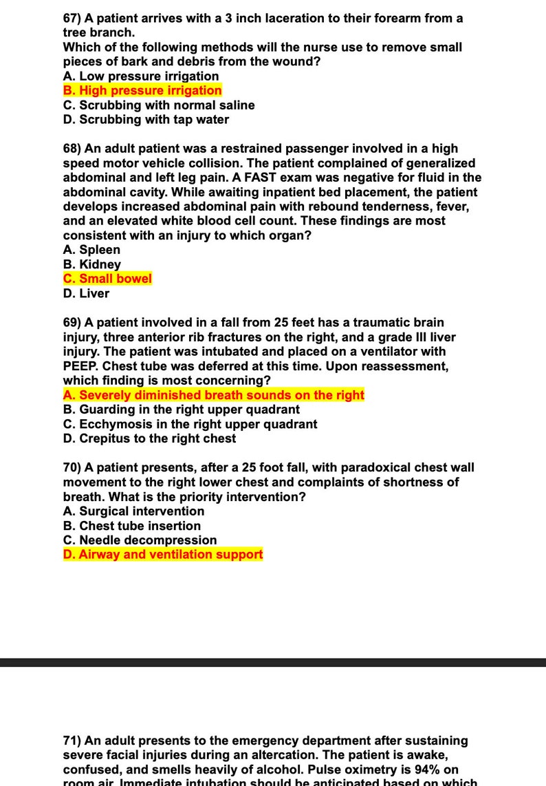 TNCC 9th Edition Study Guide (with Verified Answers) ***5 STAR RATED ...