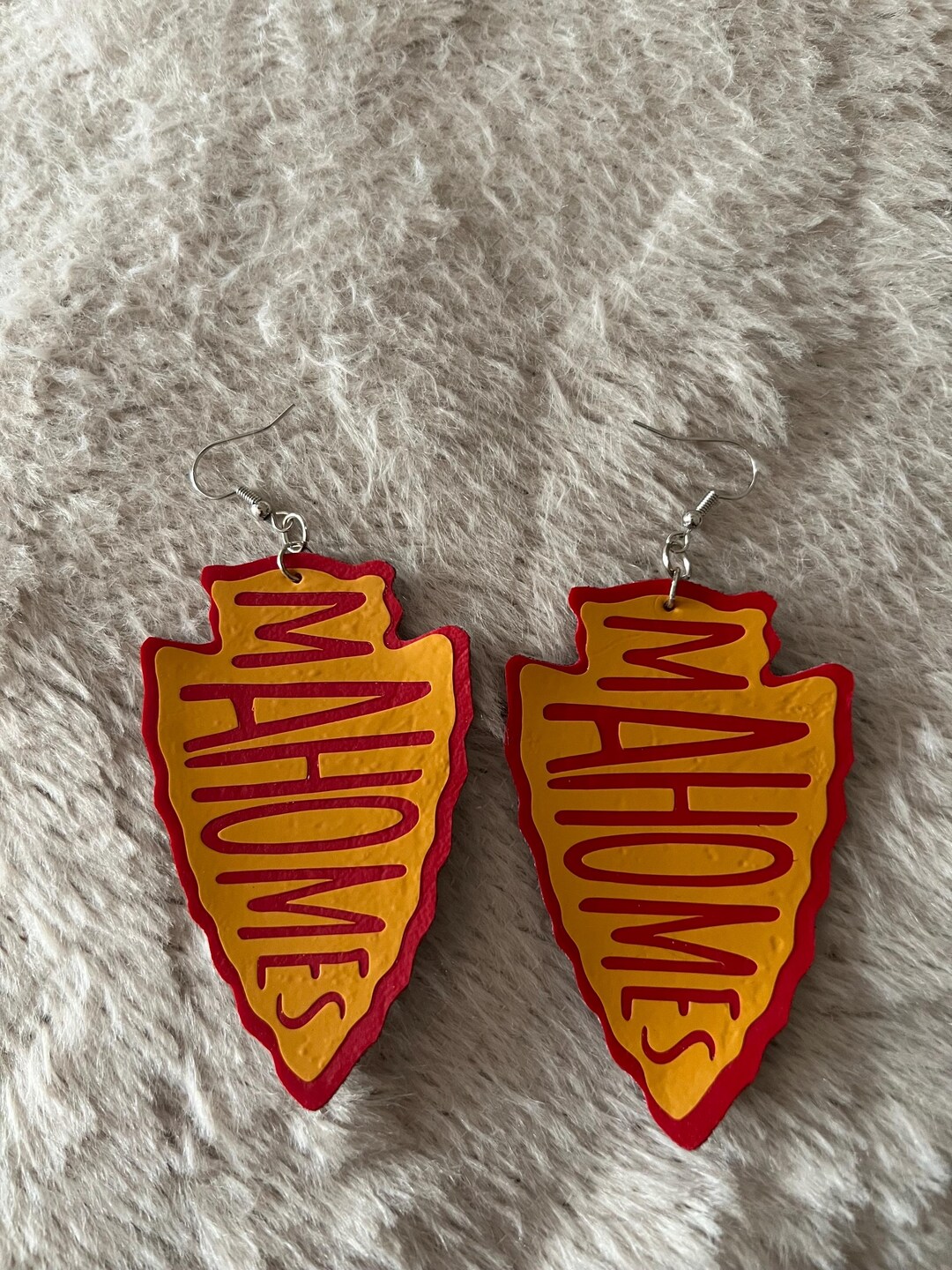 Patrick Mahomes Kansas City Chiefs Arrowhead Earrings - Etsy