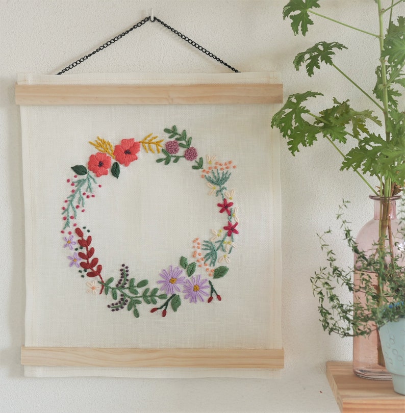 Flower Wreath Embroidery - Dutch Pattern - Etsy