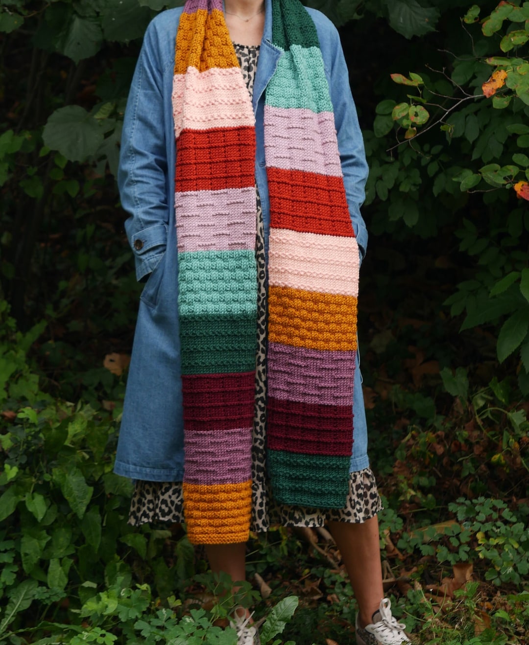 Knit & Purl Scarf with Blanket Knitting Dutch Pattern - Etsy
