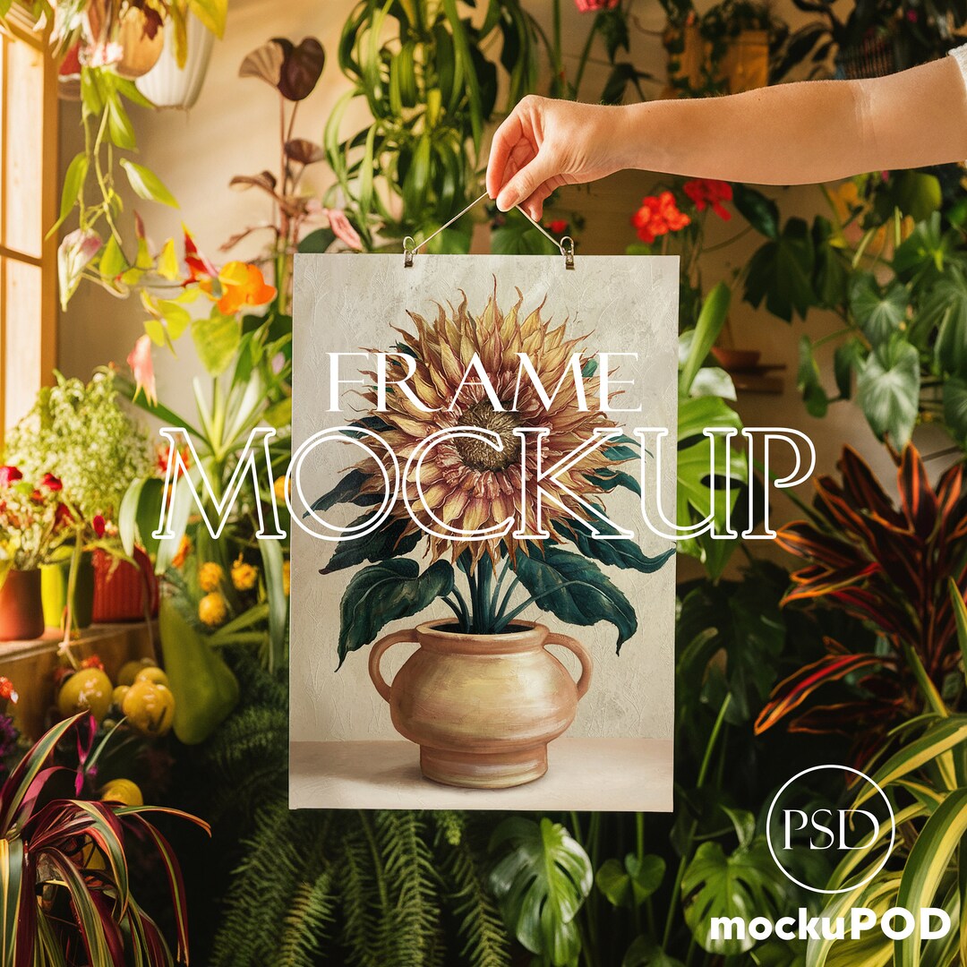 5*7 Vertical Poster Mockup PSD, Boho Print Mockup, Poster Photoshop ...