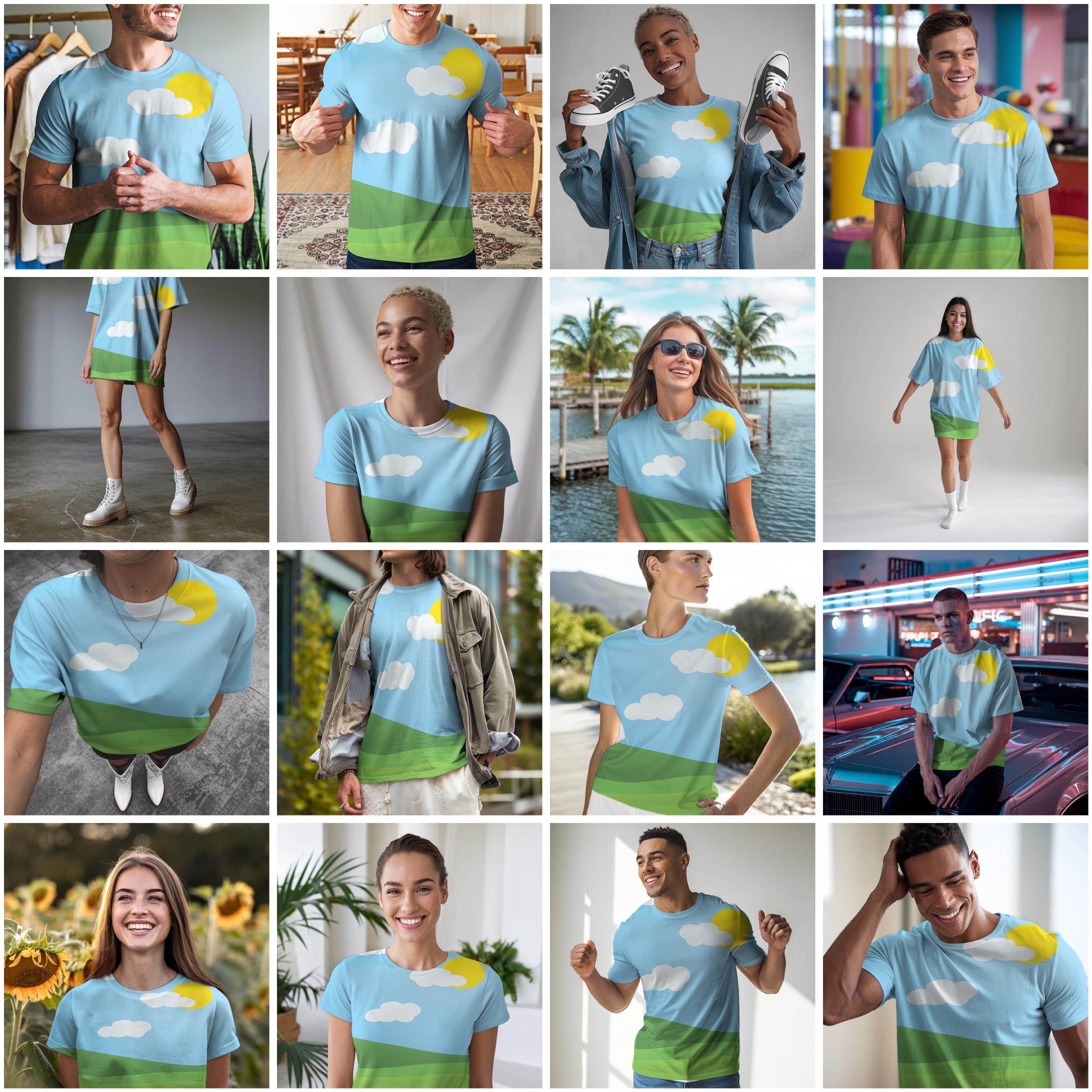 93x AOP T-shirt Mockup Bundle, Bella Canvas 3001 Mockups Canva and ...