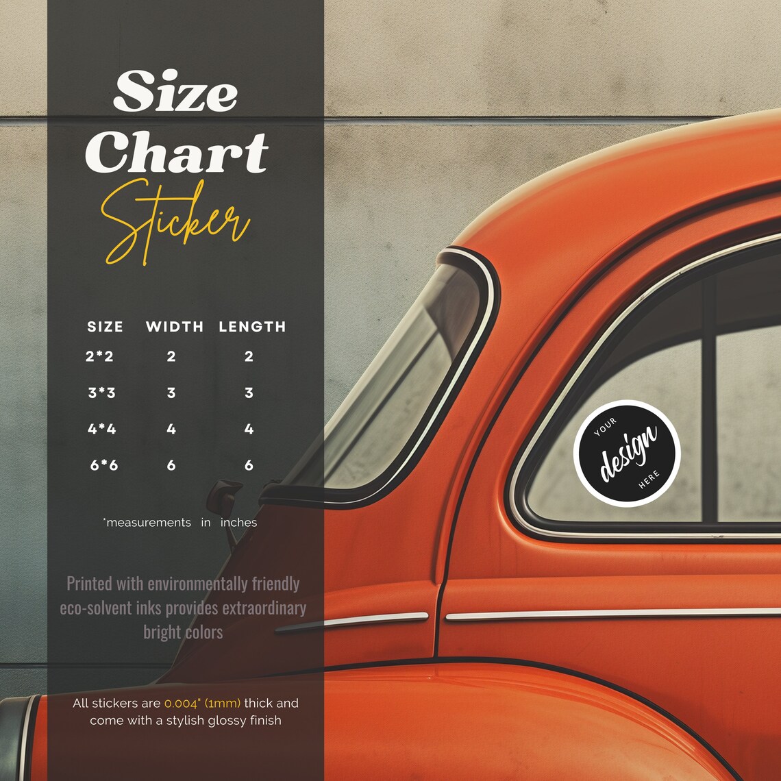 Printify Sticker Size Chart Mockup Sticker Size Chart Mockup - Etsy