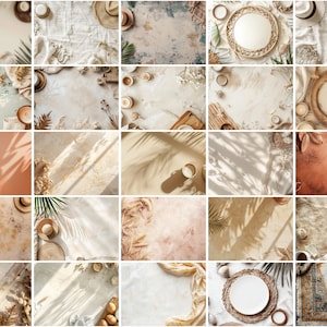 50x Boho Table Flat Lay Mockup Bundle Add Your Own Products, Digital ...