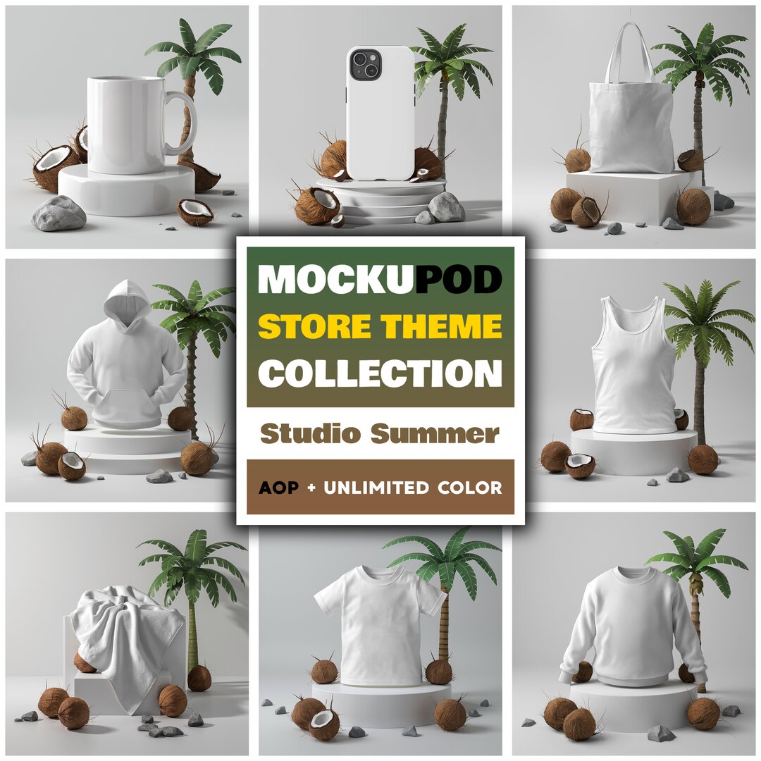 Mockupod Studio Summer Store Theme Mockup Bundle Easy Use Canva ...