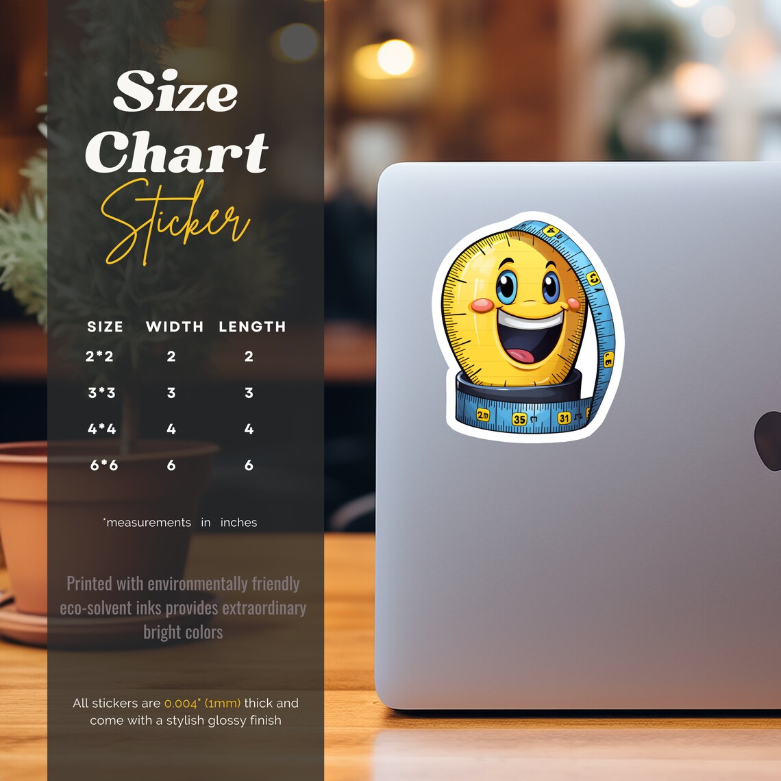 Printify Sticker Size Chart Mockup, Sticker Size Chart Mockup, Kiss Cut ...