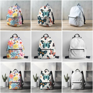16x Sublimation AOP Backpack Mockup Bundle With Transparent AOP ...
