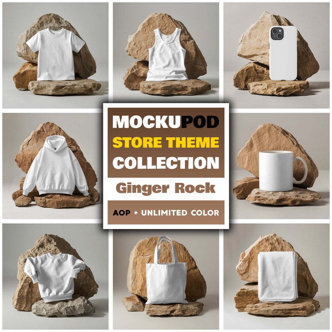 Mockupod Ginger Rock Store Theme Mockup Bundle Easy Use Canva ...
