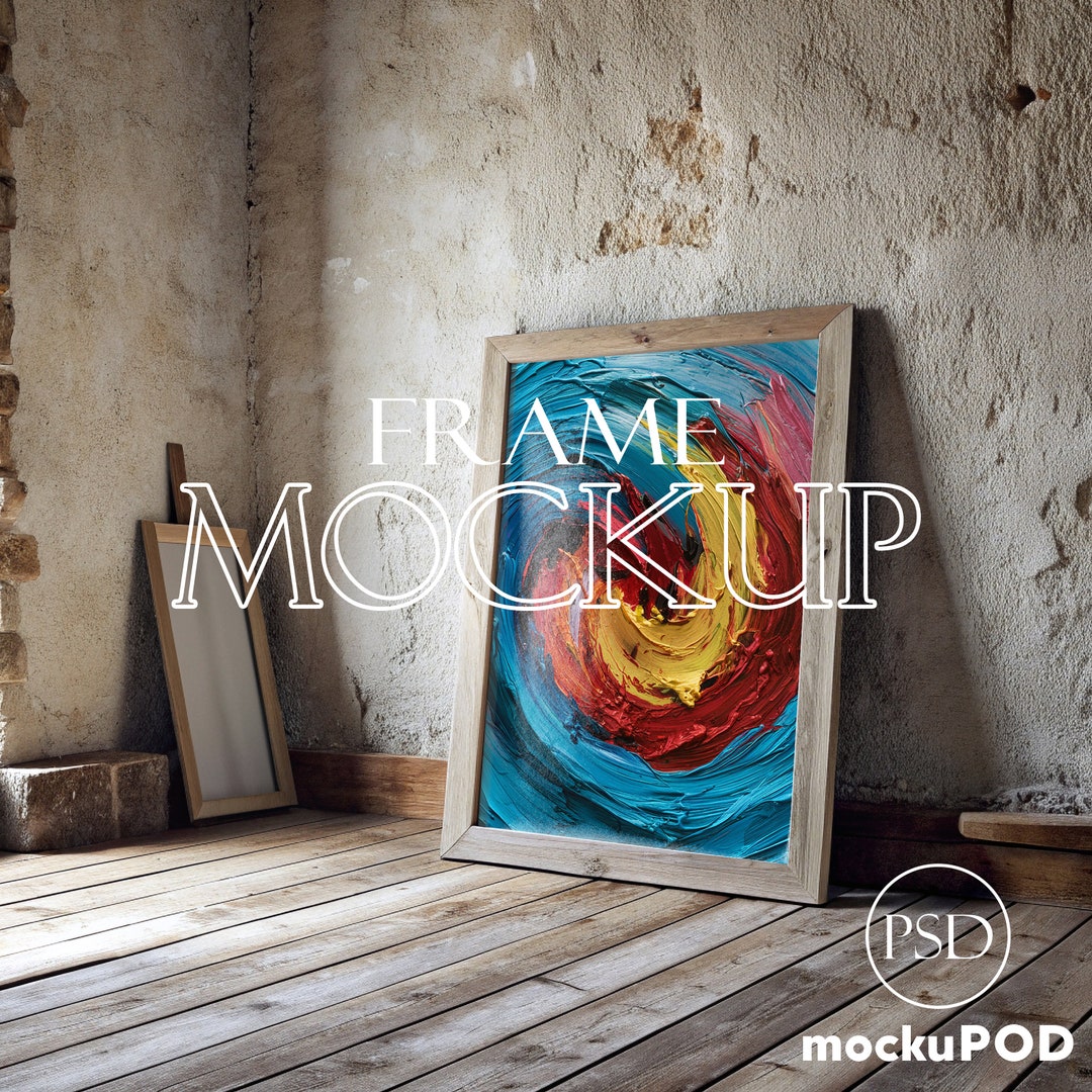 5*7 Vertical Wood Frame Poster Mockup, Boho Print Mockup, Poster ...