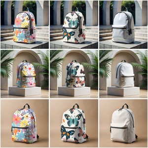 16x Sublimation AOP Backpack Mockup Bundle With Transparent AOP ...