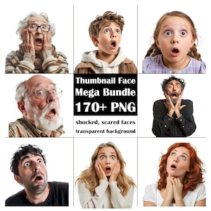 170+ Youtube Thumbnail Face Mega Bundle for Video Small Image Scared ...