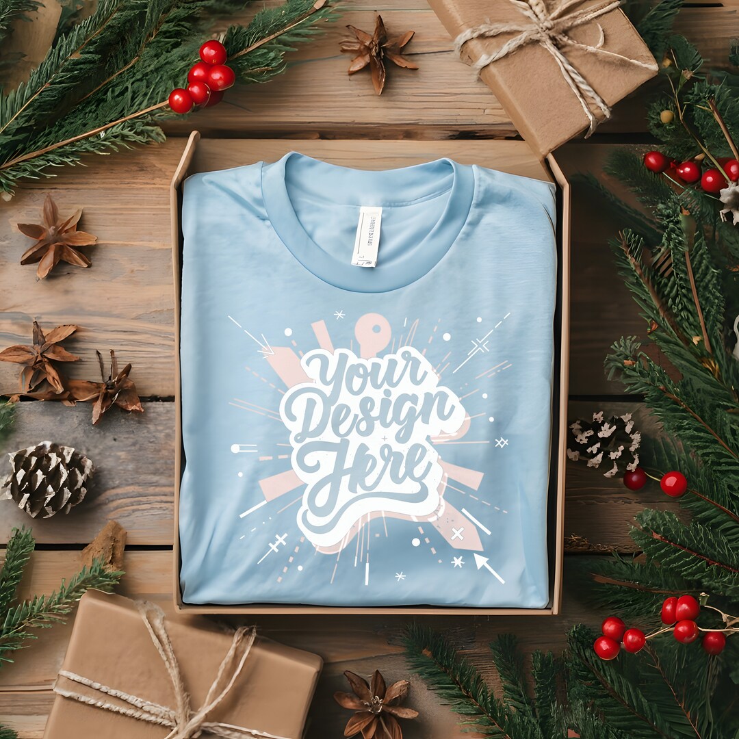 Christmas T-shirt Mockup Trending Mockup Bella Canvas Mock up Folded ...