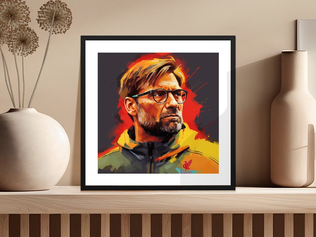 Jurgen Klopp Colorful Digital Artwork of Stylish Man, Abstract Portrait ...