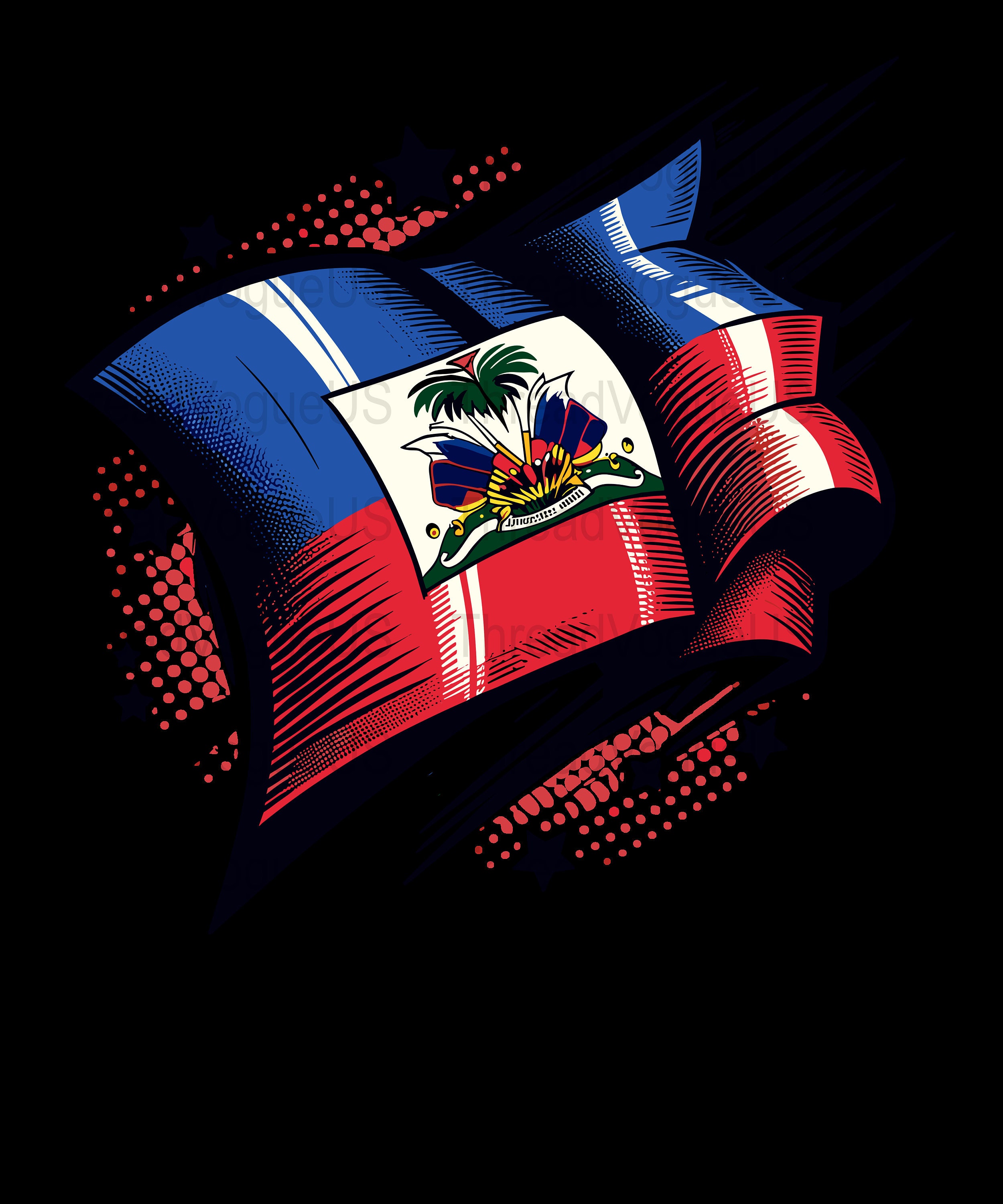 Haitian Flag Art T-shirt, Digital Download Haiti Flag Design, Patriotic ...