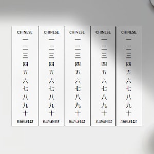 Printable Chinese Numbers Bookmarks - Teaching Tool - Etsy