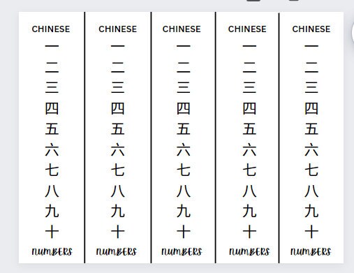 Printable Chinese Numbers Bookmarks - Teaching Tool - Etsy
