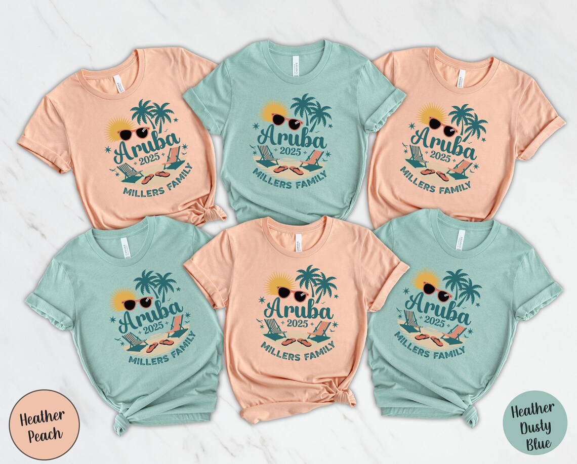 Custom Aruba Family Vacation Shirts: Tropical Island Matching Tees - Etsy
