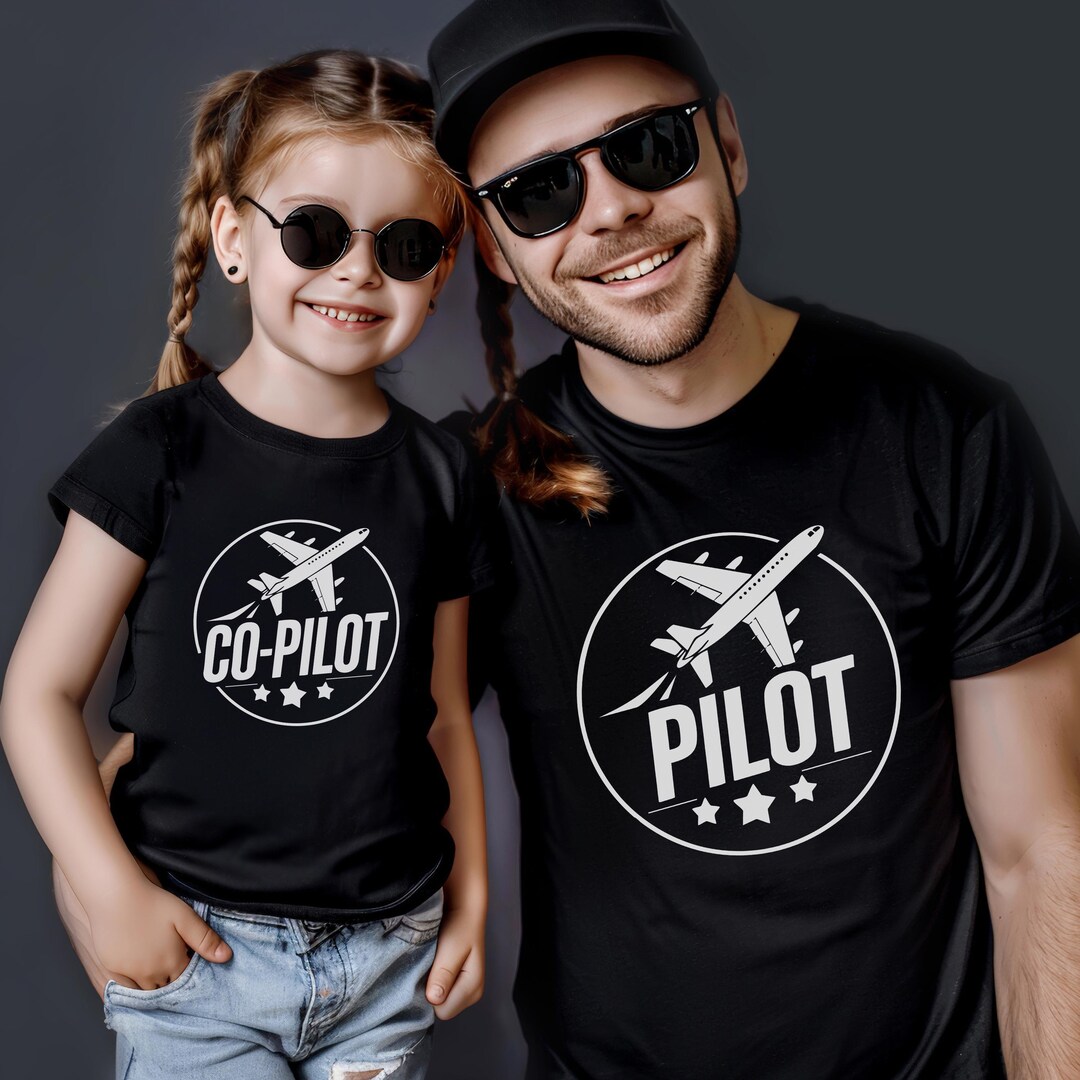 Pilot and Co-pilot Matching Father and Son Shirts, Dad and Kids Shirt ...