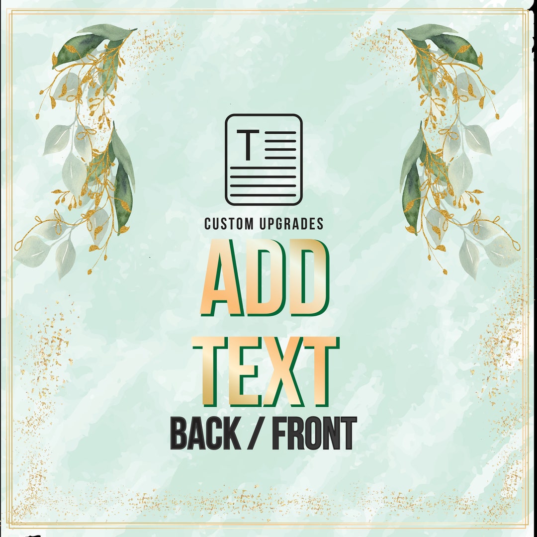 Custom Shirt Text Add-on: Front or Back - Etsy