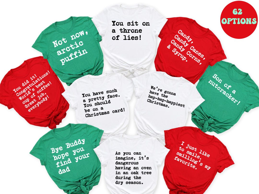 Elf Movie Shirts, Elf Quotes, Elf Movie Quote Shirts, Family Christmas ...