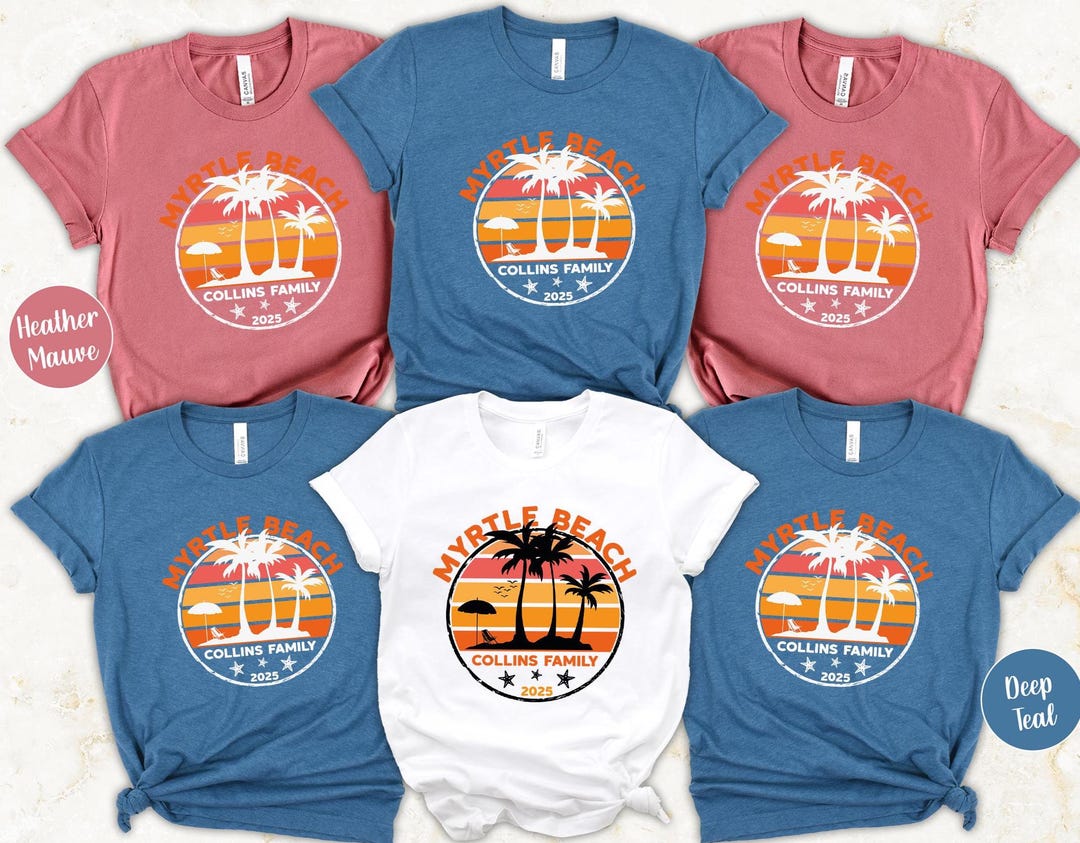 Custom Myrtle Beach Family Vacation Shirts: Matching Group Beach Tee - Etsy